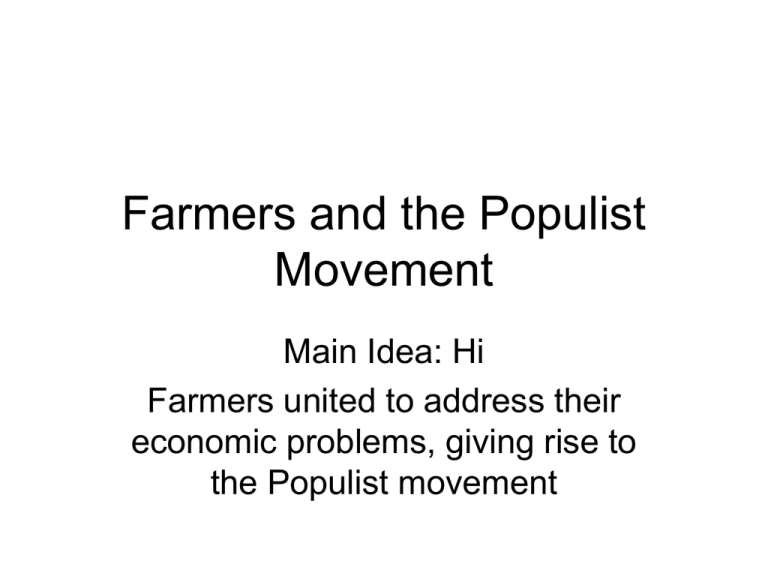 Populist Movement: Farmers & Economic Reform in US History