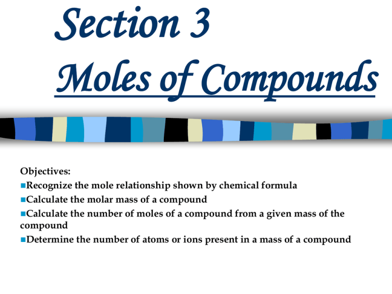 Moles of Compounds: Chemistry Presentation