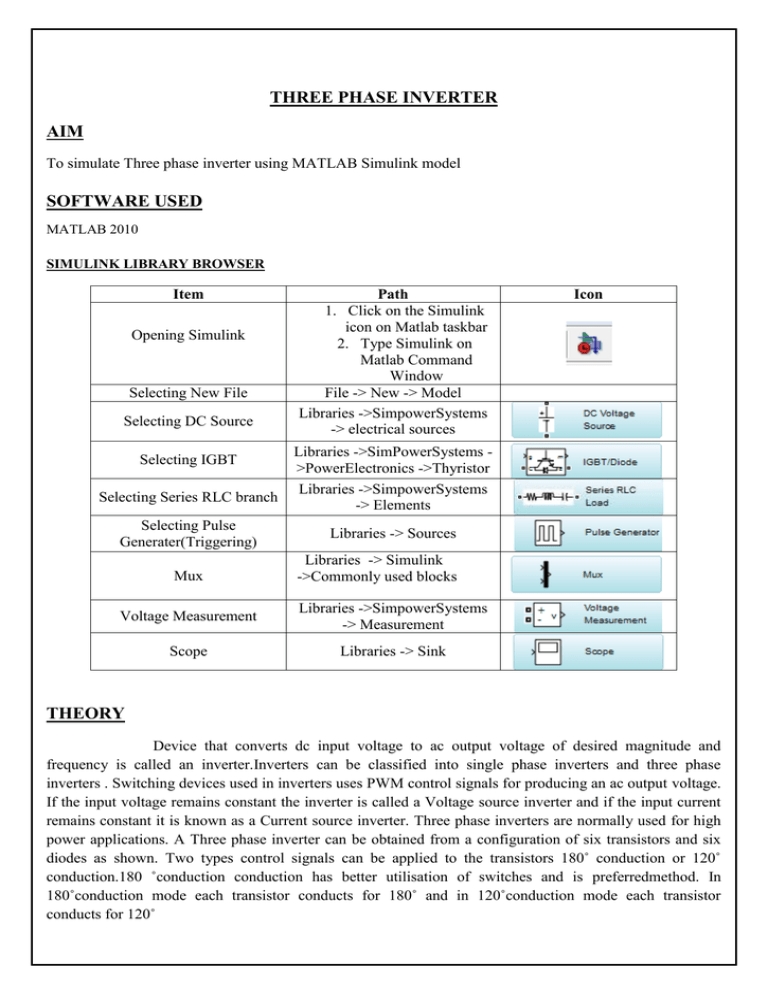 Three-Phase Inverter Simulation with MATLAB Simulink