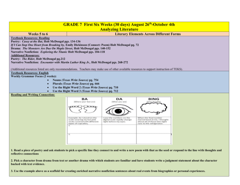 GRADE 3 CSCOPE Unit 1