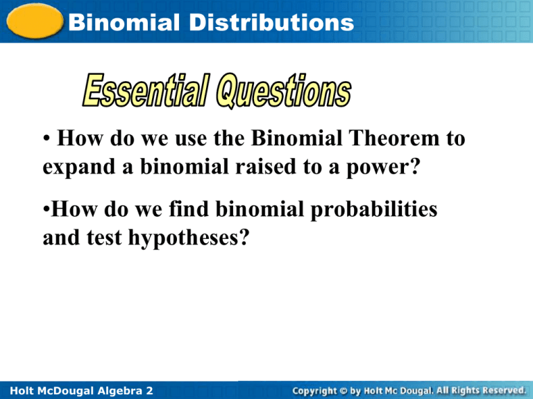 Binomial Distributions: Theorem & Probabilities