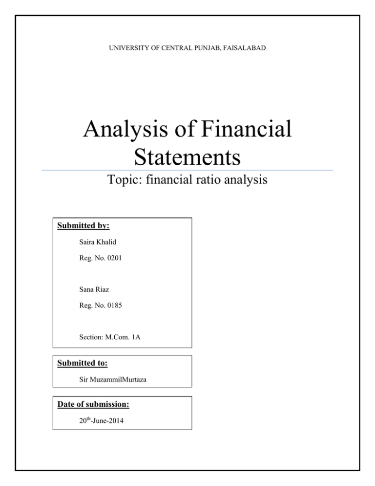 Financial Ratio Analysis