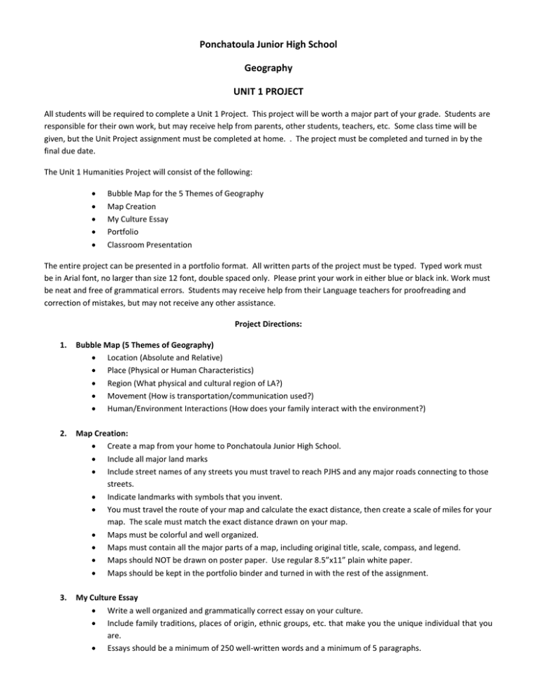 Geography Project: 5 Themes, Map, Culture Essay