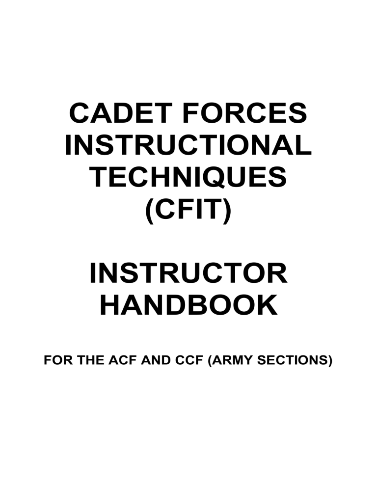 Cadet Forces Instructional Techniques (CFIT) Handbook