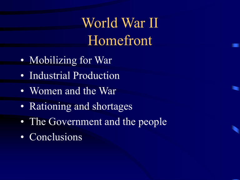 World War II Homefront