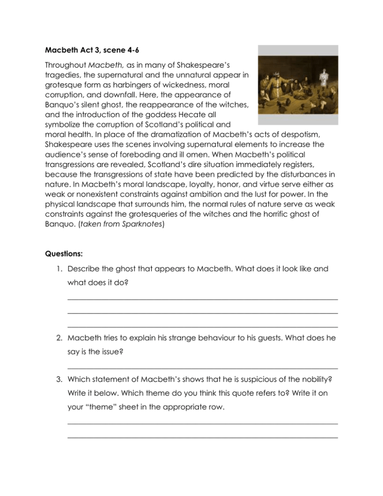 Macbeth Act 3: Supernatural, Corruption, and Political Turmoil