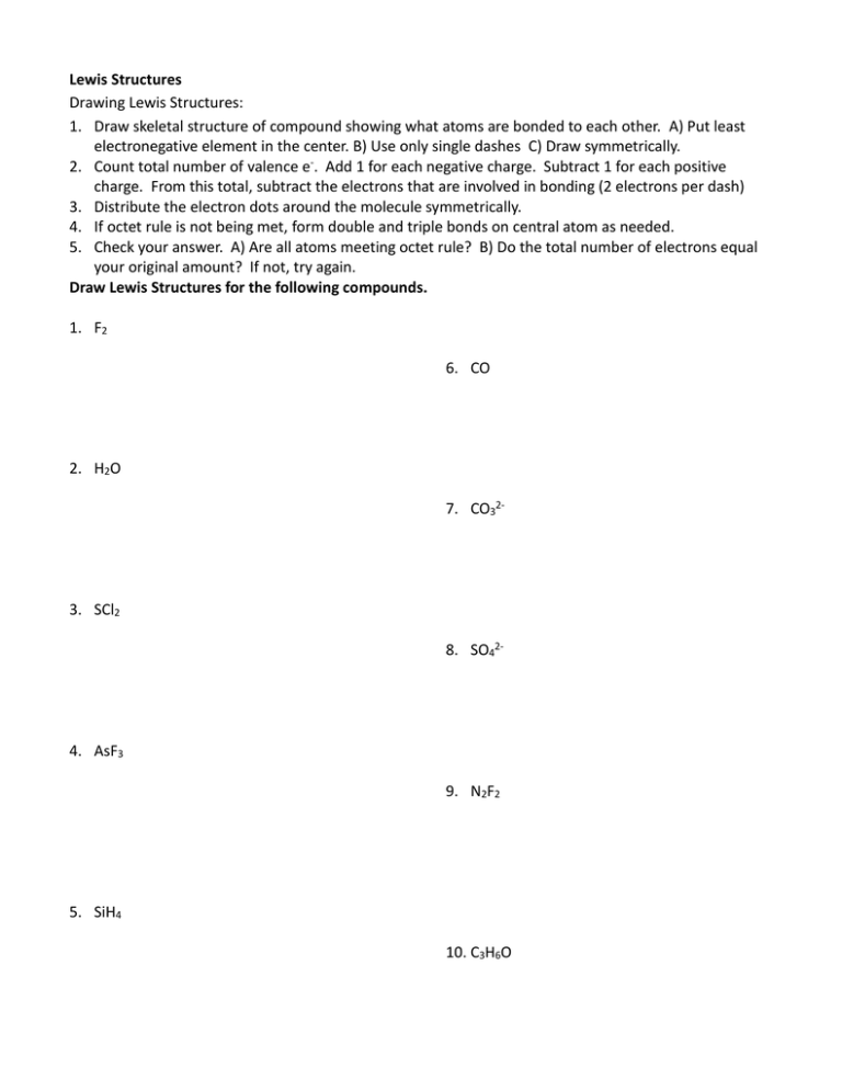 How to draw Lewis diagrams for compounds