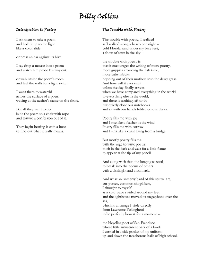 Billy-Collins-Intro - Newark Catholic High School