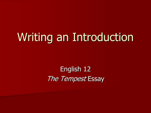 The Tempest Study Guide: Figurative Language & Key Passages