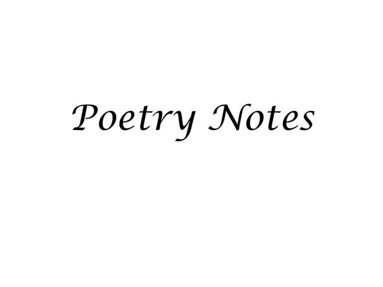 Poetry Notes