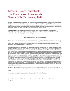 Seneca Falls Declaration of Sentiments