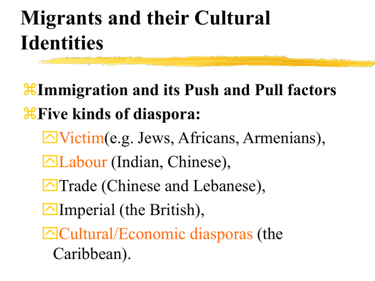 Migrants & Cultural Identity: Diaspora, Assimilation