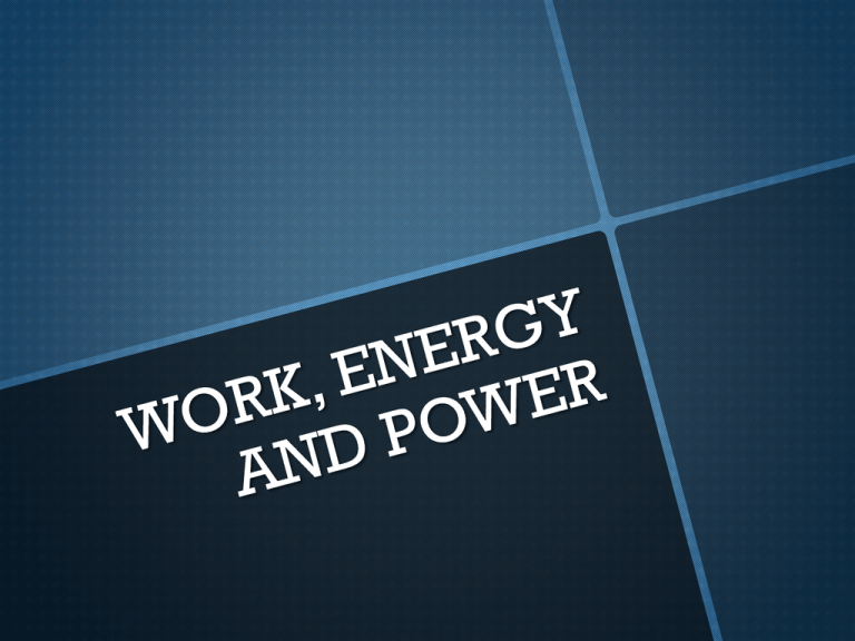 Work, Energy, and Power: Physics Presentation