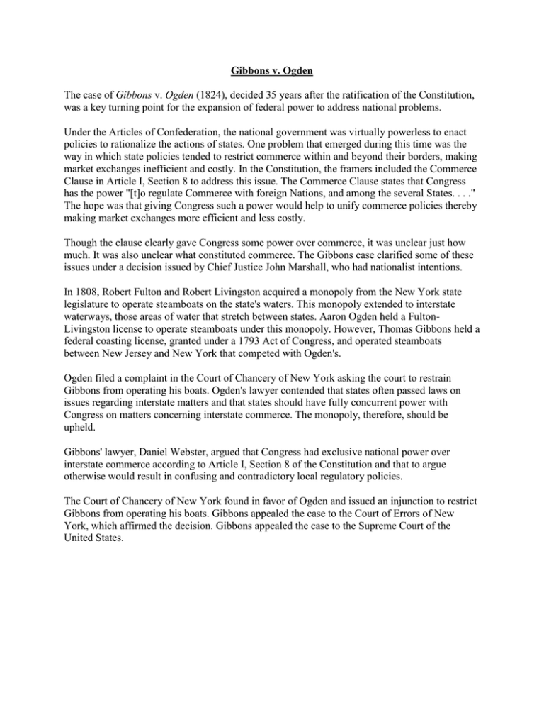 Gibbons v Ogden