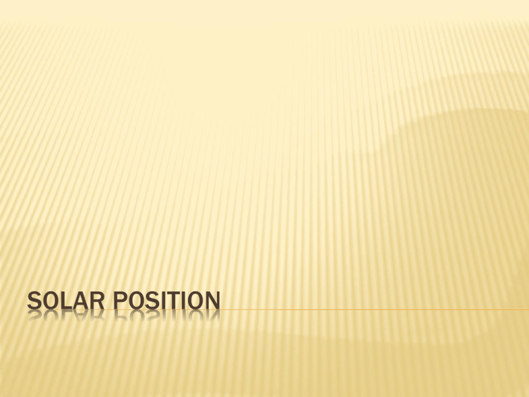 Solar Position
