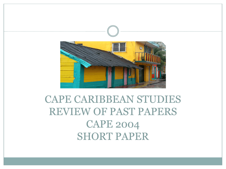 CAPE Caribbean Studies: Past Paper Review