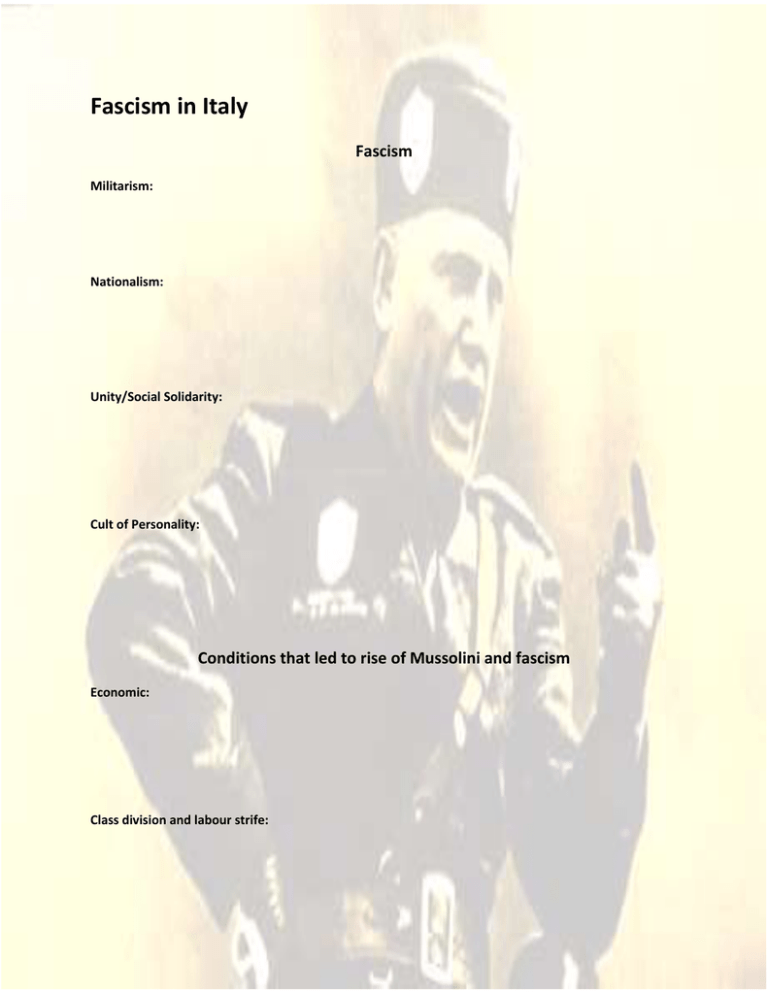 Fascism in Italy