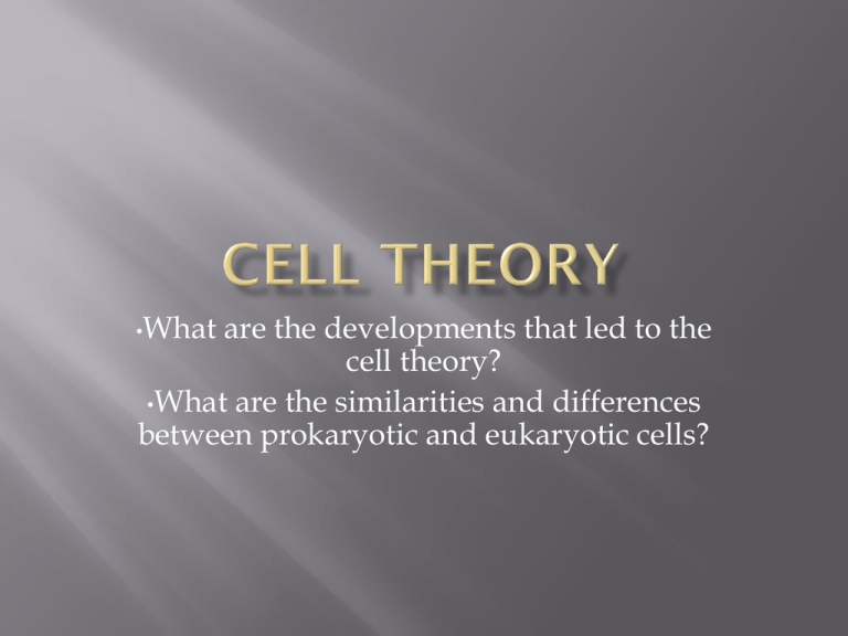 Cell Theory Notes