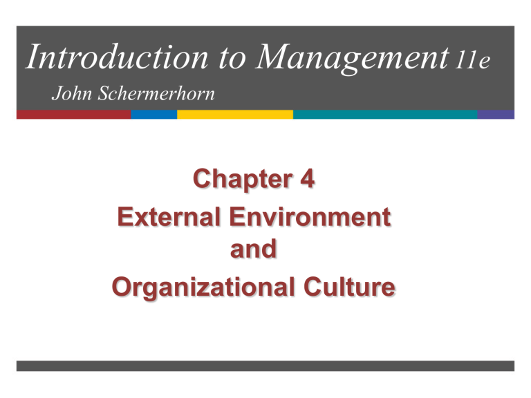 External Environment & Organizational Culture - Management