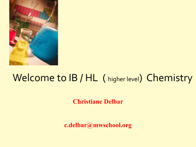 IB HL Chemistry Syllabus: Course Overview & Assessment