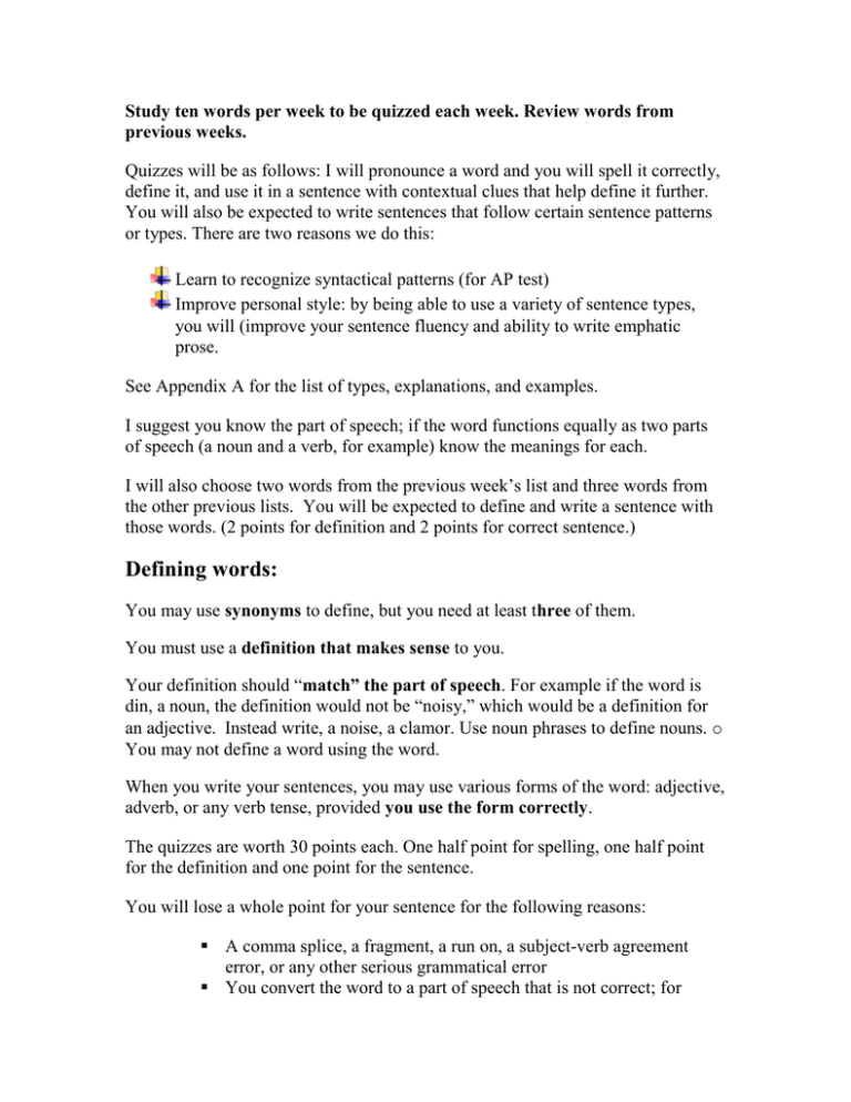 AP English Vocabulary & Sentence Structure Guide