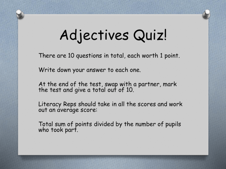 Adjectives Quiz: Test Your Grammar Skills!