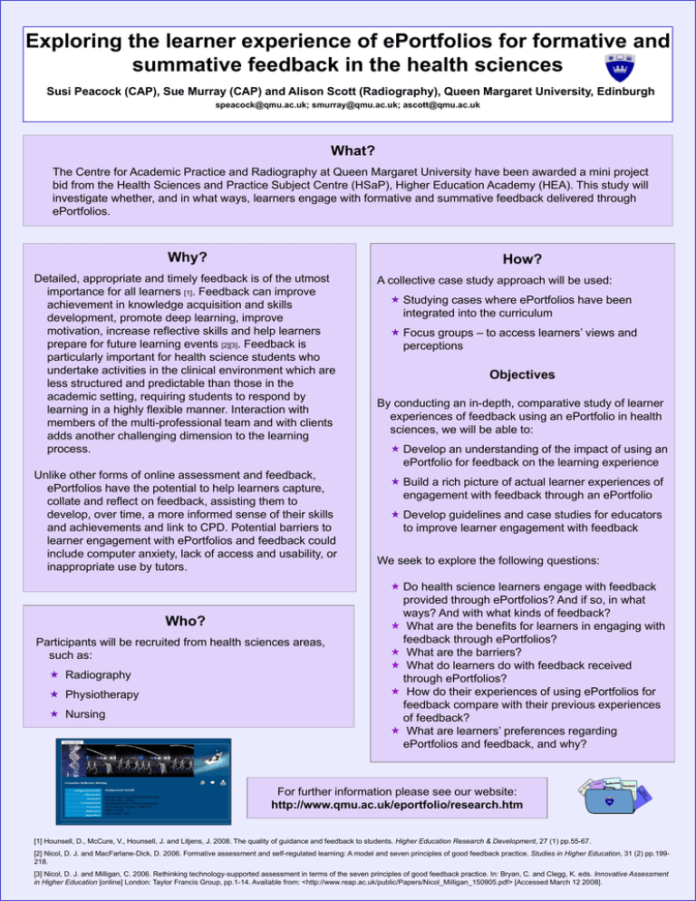 ePortfolios in Health Sciences: Learner Feedback Experience