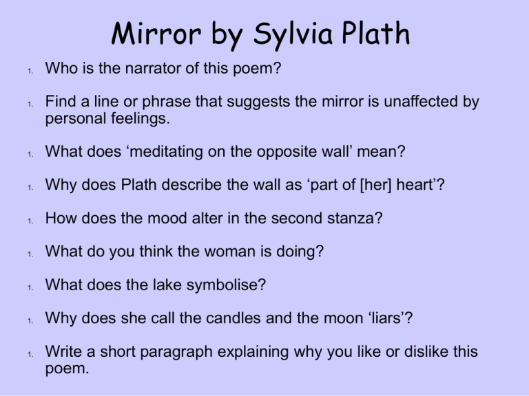 Mirror by Sylvia Plath
