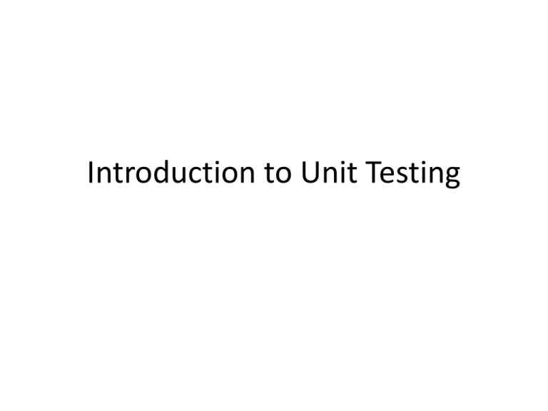 Unit Testing
