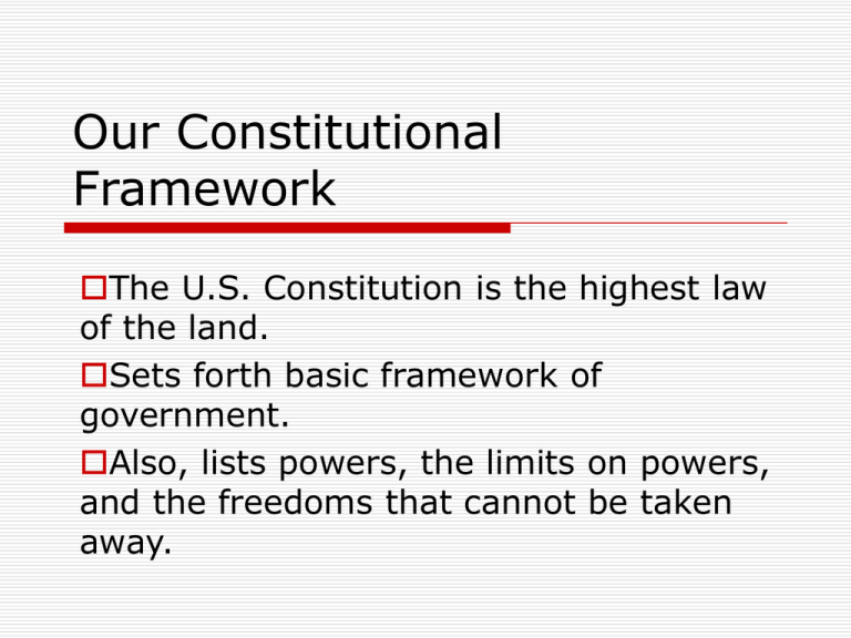 U.S. Constitutional Framework: Key Principles