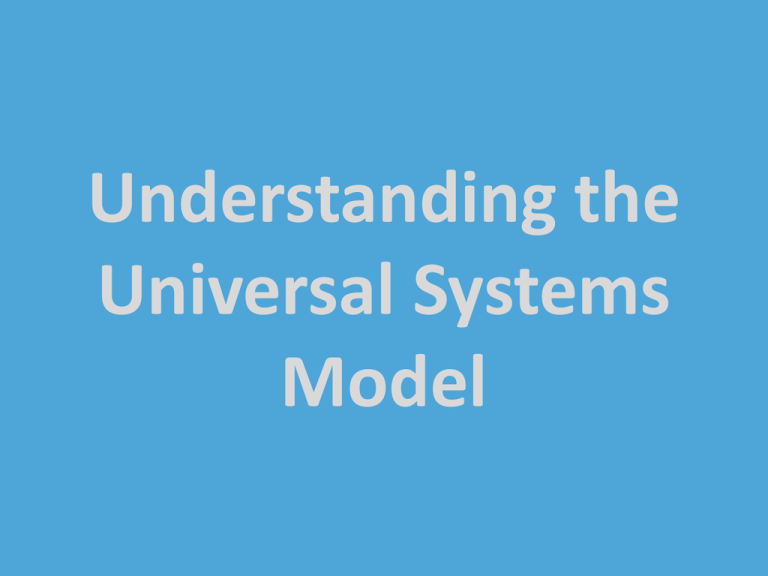 Universal Systems Model: Inputs, Processes, Outputs, Feedback