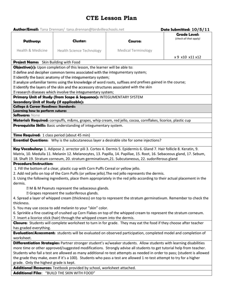 CTE Lesson Plan