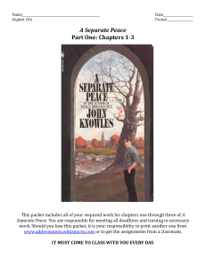 A Separate Peace: Chapter 8 Reading and