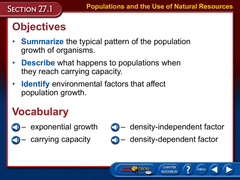 Population Growth & Natural Resources: High School Presentation