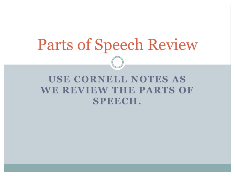 Parts of Speech Review