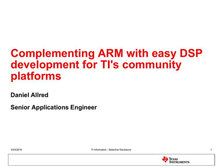 Why Arm Dsp