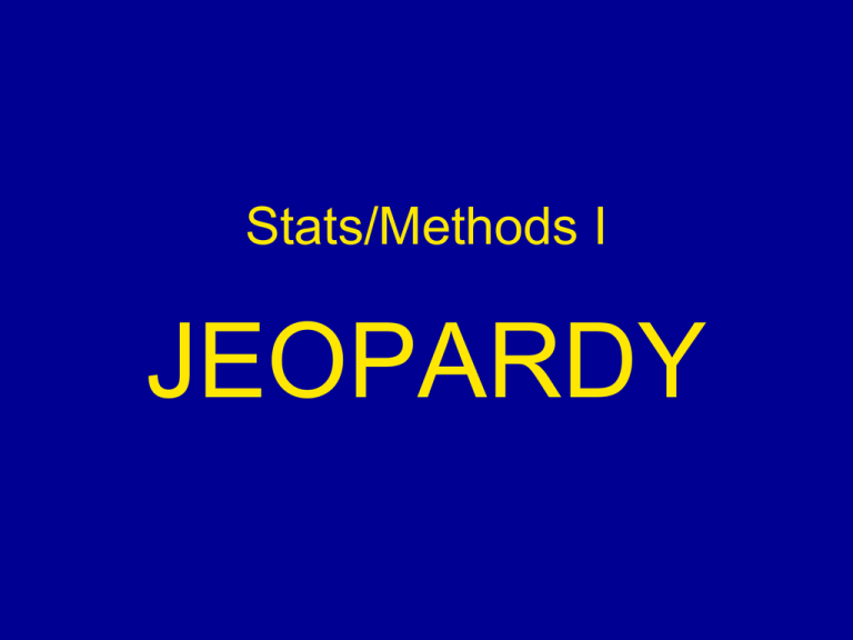 Jeopardy Review