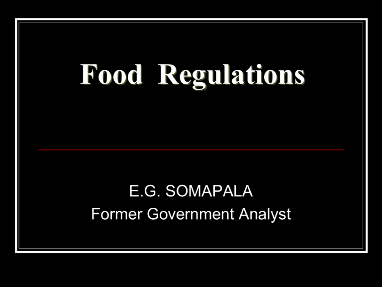Food Regulations in Sri Lanka: A Comprehensive Overview