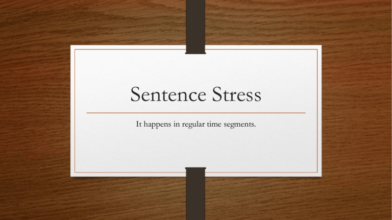 Sentence Stress