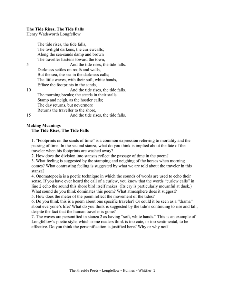 Longfellow Poems: Analysis Questions & Text
