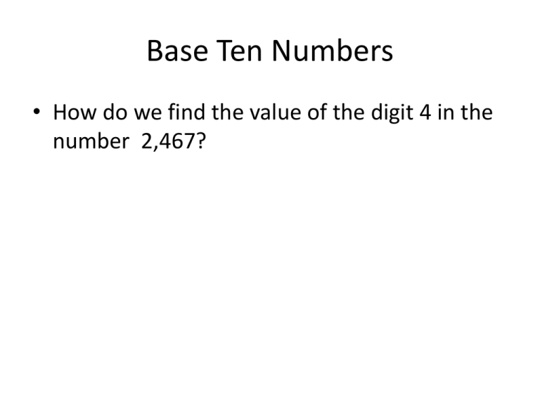 Base Ten Numbers: Place Value & Number Forms