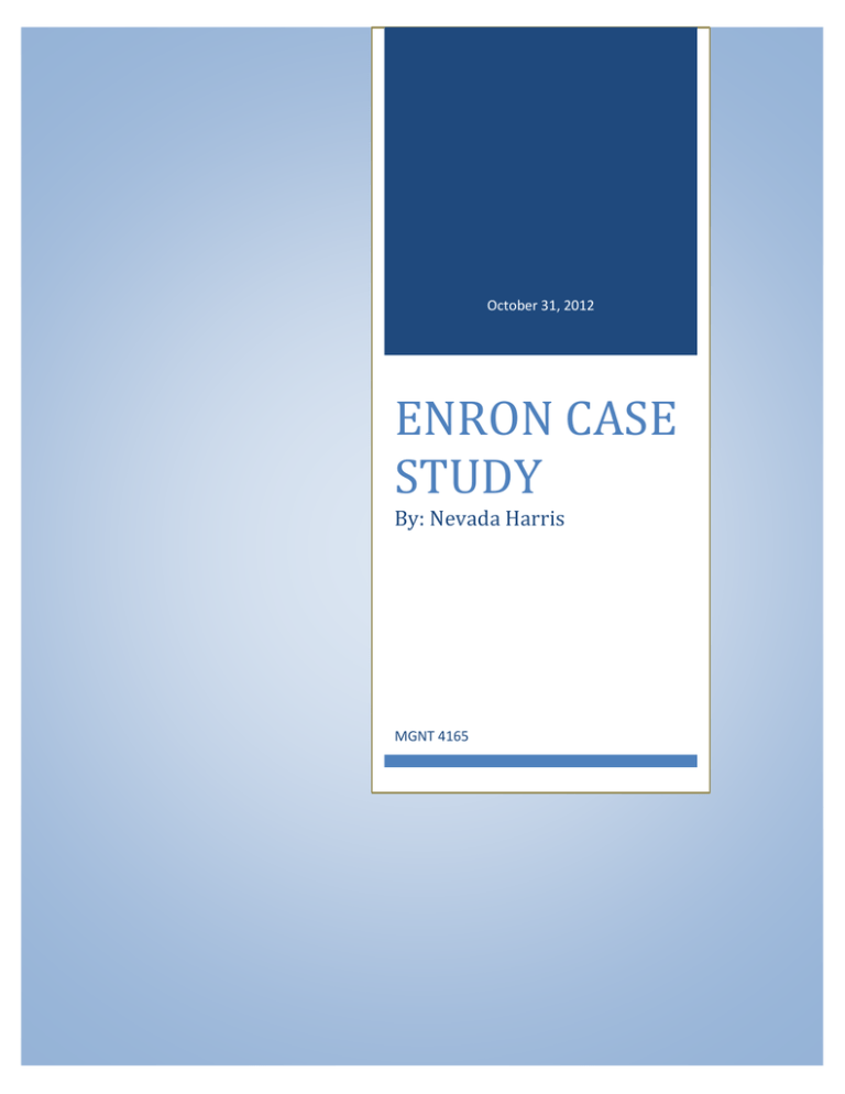 Enron Case Study: Ethics, Accounting, and Corporate Culture
