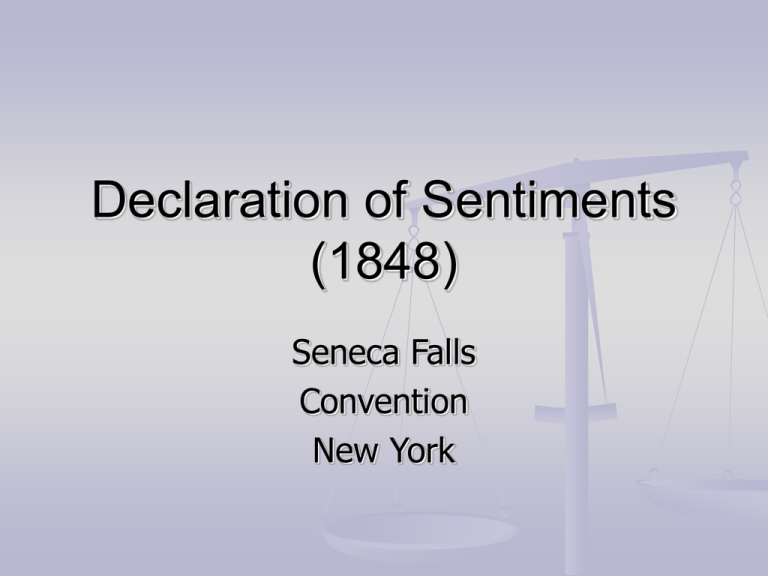 Declaration of Sentiments (1848)