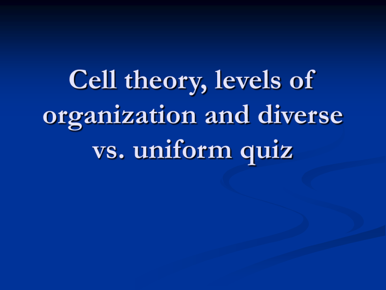 Cell Theory & Organization Quiz: Biology Review