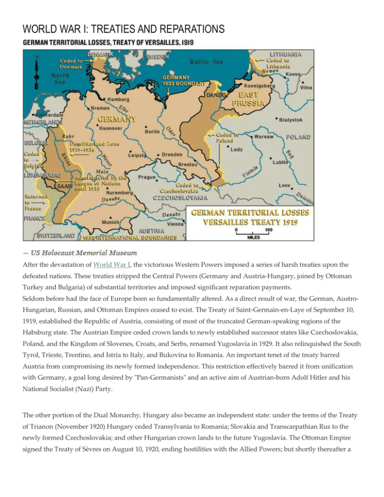 WWI Treaties & Reperations