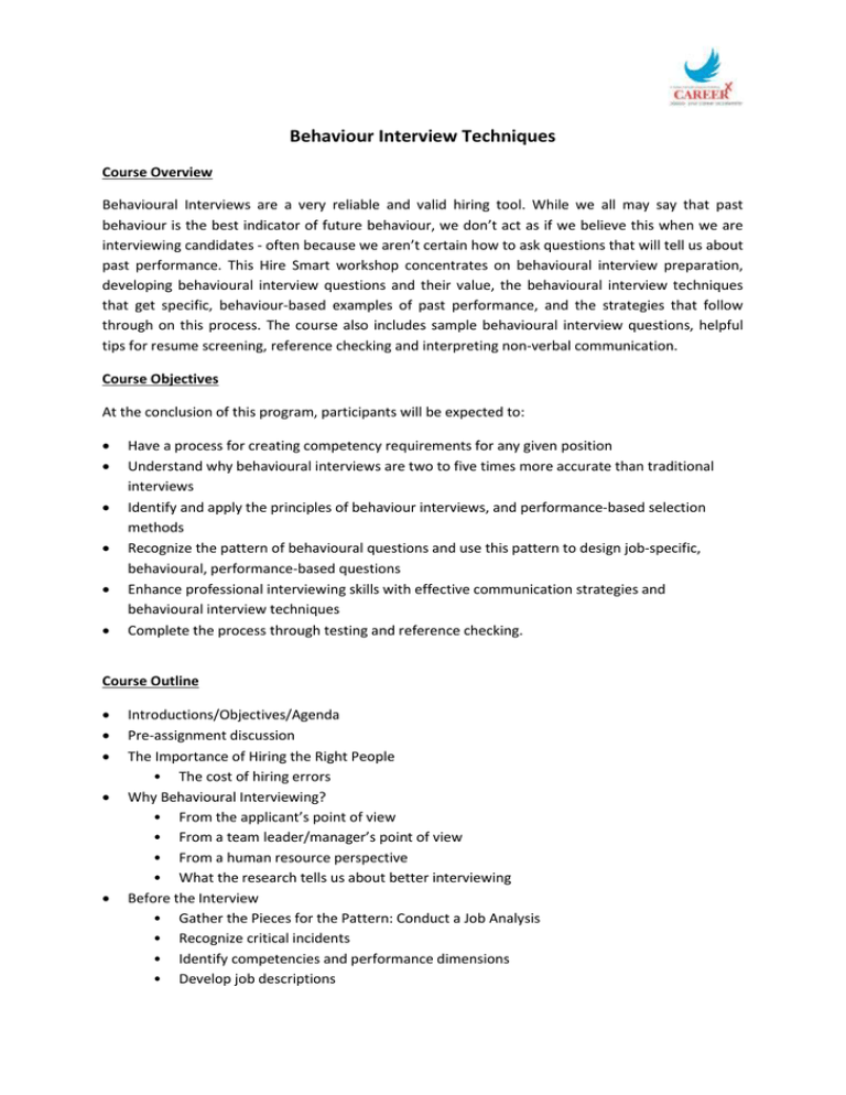 1. Behavioral Interview Techniques
