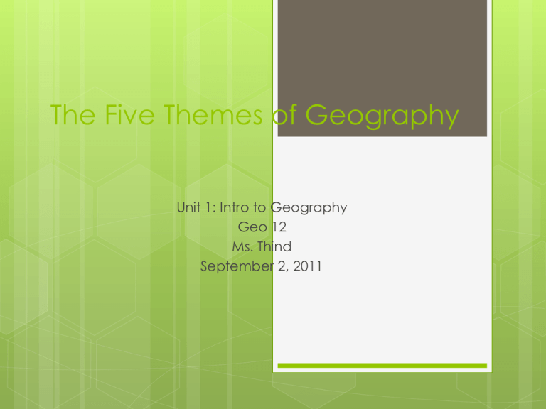 The Five Themes of Geography