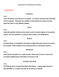 Basic Computer Hardware Notes: Components & Definitions
