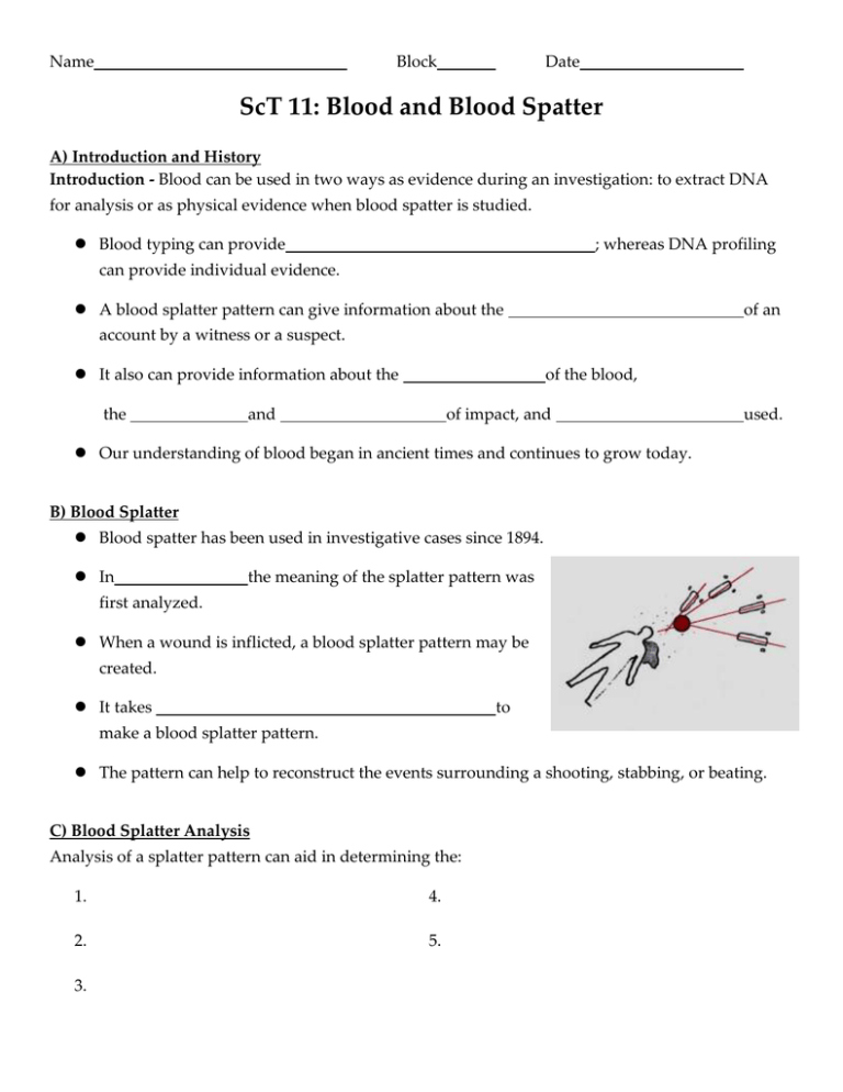 9 – Blood Spatter student handout
