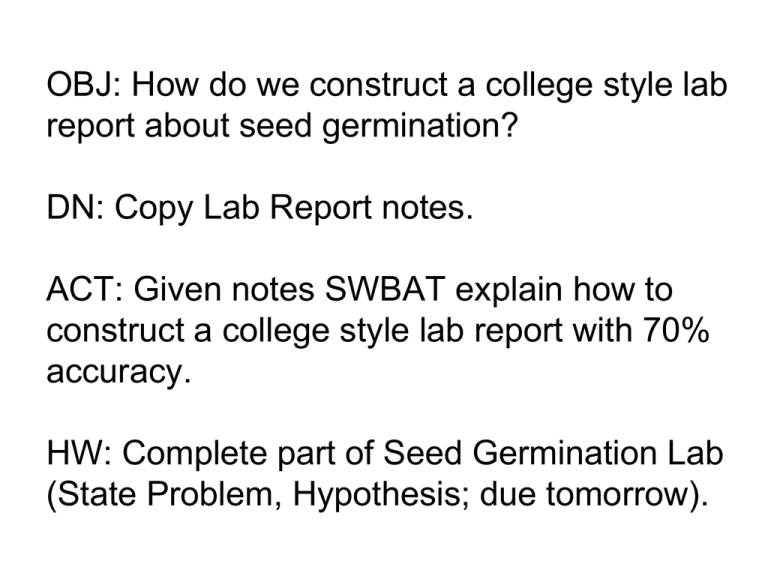 Seed Germination Lab Report Guide